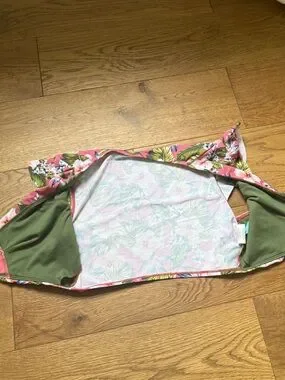 Beach Betty'S | Swim | Floral Pink Tropical Wrap Swim Top | Poshmark